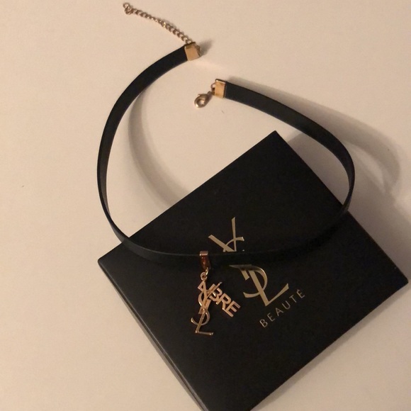 Yves Saint Laurent | Jewelry | Ysl Logo Charm Choker Necklacebracelet ...